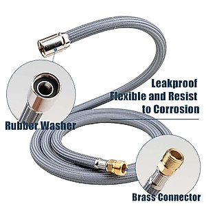 Faucet Hose for American Standard M922367-007220A, American Standard Kitchen Faucet Parts, Kitchen Sink Sprayer Supply Lines Pull Down Faucet Hose Replacement, Brass Adapter, 59”