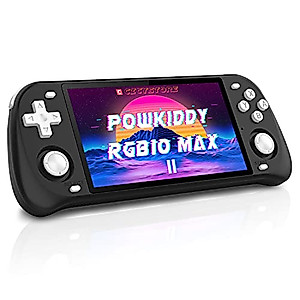 Powkiddy RGB10 MAX 2 Handheld Game Console, 5-Inch IPS Screen, 30000+ Retro Games, 4200mAh Battery, RK3326 Chip, Two-Player Online Games