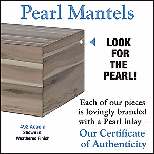 Pearl Mantels 492-60-WEATHER Acacia Wood Fireplace Mantel Shelf, 60", Weathered Finish
