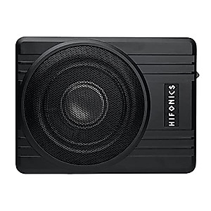 Hifonics Brutus BW-110A - 800 Watts Compact Amplified Under The Seat Car Truck Subwoofer Low Profile with Bass Remote, Great for Vehicles That Need Bass But Have Limited Space, Black