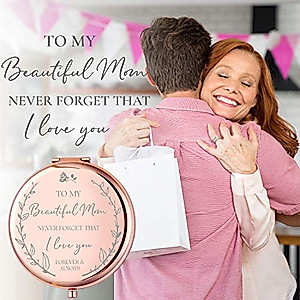 CV CHARVORIA Mom Birthday Gifts for Mom – Rose Gold ‘I Love You Mom’ Magnified Makeup Mirror, Sentimental Mom Birthday Gifts from Daughter, Cute Mom Gifts or Mother Daughter Gifts for Mothers day
