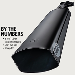 Meinl Percussion SL850-BK Black Powder Coated Steel Cowbell, 8 1/2-Inch
