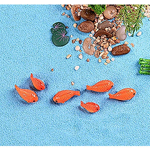 20 Pcs Resin Red Goldfish Mini Goldfish Figurines Fairy Garden Miniature Moss Landscape DIY Terrarium Crafts Ornament Accessories for Home Décor