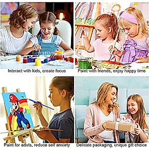 Cartoon Paint by Number for Kids - 4 Pack Cartoon Paint by Numbers for Kids Ages 4-8-12, Easy Paint with Numbers DIY Acrylic Oil Painting Kits for Home Wall Decor 8X8inch