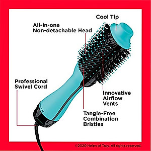 REVLON One-Step Volumizer Original 1.0 Hair Dryer and Hot Air Brush, Mint