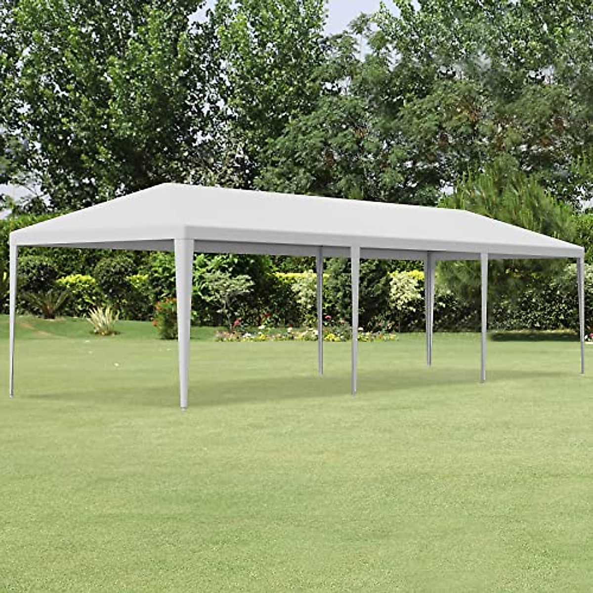 JupiterForce 10 x 30 Outdoor Wedding Party Tent Camping Shelter Gazebo Canopy with Removable Sidewalls Heavy Duty Tent Gazebo Storage BBQ Pavilion Canopy Cater Events, White(10' x 30')