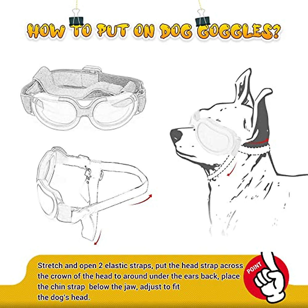 Enjoying Small Dog Sunglasses Dog Goggles Small Breed for UV Protection Snow-Proof Windproof Goggles with Flexible Straps for Puppy Cat - Blue