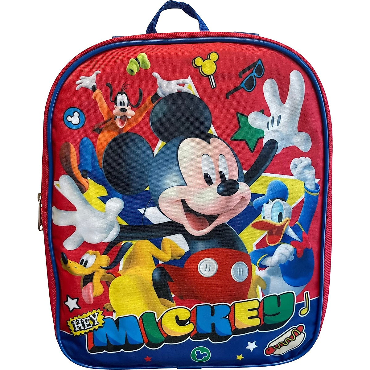 Ruz Mickey Mouse Toddle Boy 12 Inch Mini Backpack (Red-Blue)