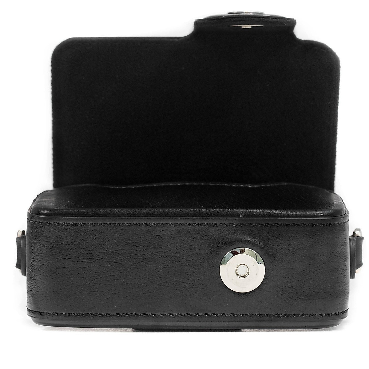 MegaGear Leather Camera Case with Strap Compatible with Canon PowerShot SX740 HS, SX730 HS, Black