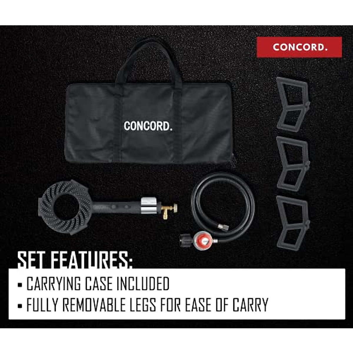 CONCORD Falcon Burner. Full Cast Iron Propane Single Burner. Great for Camping, Outdoor Cooking, Home Brewing, and More