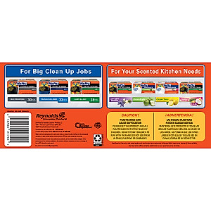 Hefty Strong Tall Kitchen Trash Bags, Unscented, 13 Gallon, 45 Count