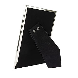 Modern Designer Silver Plated Steel Metal 4x6 Picture Frame with Hammered Frame | Luxurious Black Velvet Backing | Portrait or Landscape