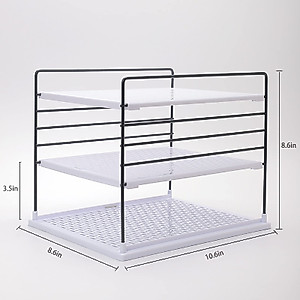 Kitchen Wrap Organizer Rack, Adjustable Aluminum Foil Organization,Storage Box Organizer for Pantry Wrap Holder for Sandwich Bags, Plastic Wrap,Snack and Box, Desk File Organizer(Black)