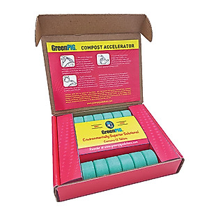 GREEN PIG Commercial Strength Compost Accelerator Converts Yard Waste to Fertile Humus in 30 Days and Helps Control Odors Associated with Compost Piles, 1 Box (12 Dissolvable Tablets)