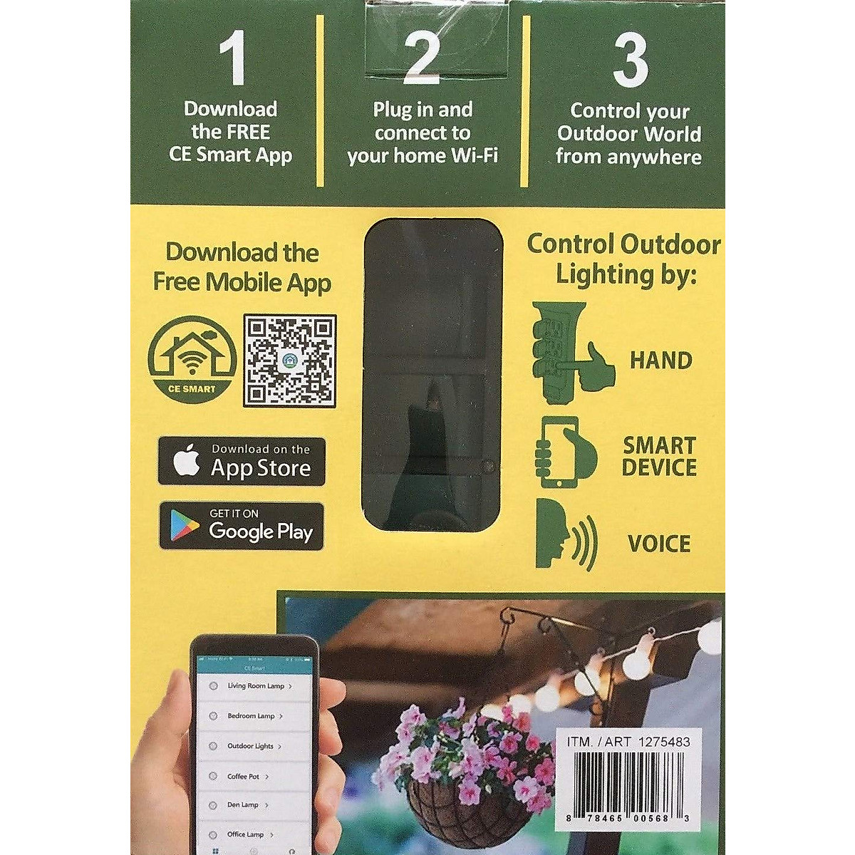 Ce Smarthome 1275483 Wi-Fi Smart Home Outdoor Power Stake 6 Outlets Compatible With Alexa,