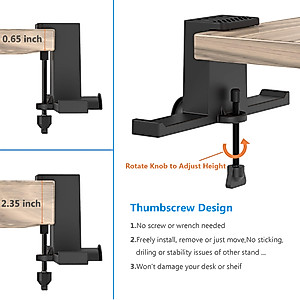 KAFRI RGB Headphone Stand Hanger with USB C Charger, Under Desk Dual Headset Holder Earphone Hook Mount Rack with 3 USB Charging Ports, PC Gaming Desk Accessories