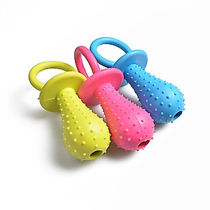 Bagvhandbagro 3Pack Molar Clean Teeth Rubber Toy, Clean Teeth Rubber Pacifier Chew Toy, Bell Chewing Playing Training Toys, for Pet Puppy Dog Cat (Color Random)