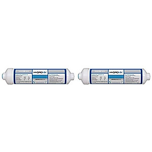 Hydronix ICF-10Q Inline Post Activated Carbon Water Filter Replacement Cartridge with 1/4-Inch Quick Connect for Refrigerator, Ice Maker, RO Reverse Osmosis System, 2000 Gallons (2 Pack)