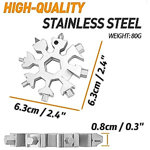 Stocking Stuffers Gifts for Men, KEEDAS 18-in-1 Snowflake Multi Tool Bottle Opener/Flat Phillips Screwdriver Kit/Wrench, Cool Gadgets for Men, Gifts for Dad on Fathers Day, Unique Christmas Gifts