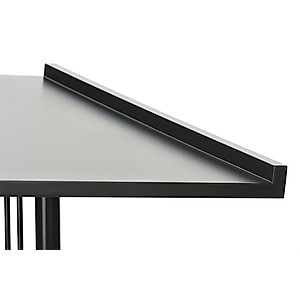 Displays2go LCTPCRSBLK Cross Podium, Floor Standing Pulpit, Slanted Top, Steel with Wood Base, Black