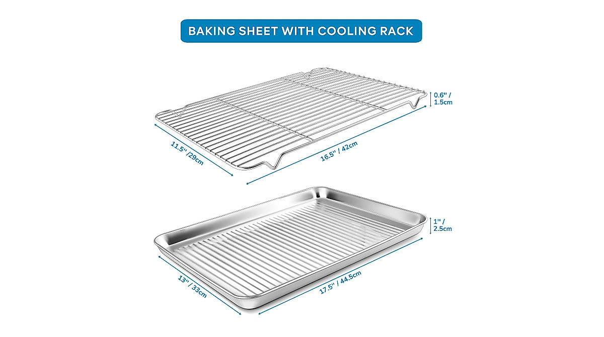 Herogo Baking Pan & Cooling Rack Set – Non-Stick, Durable