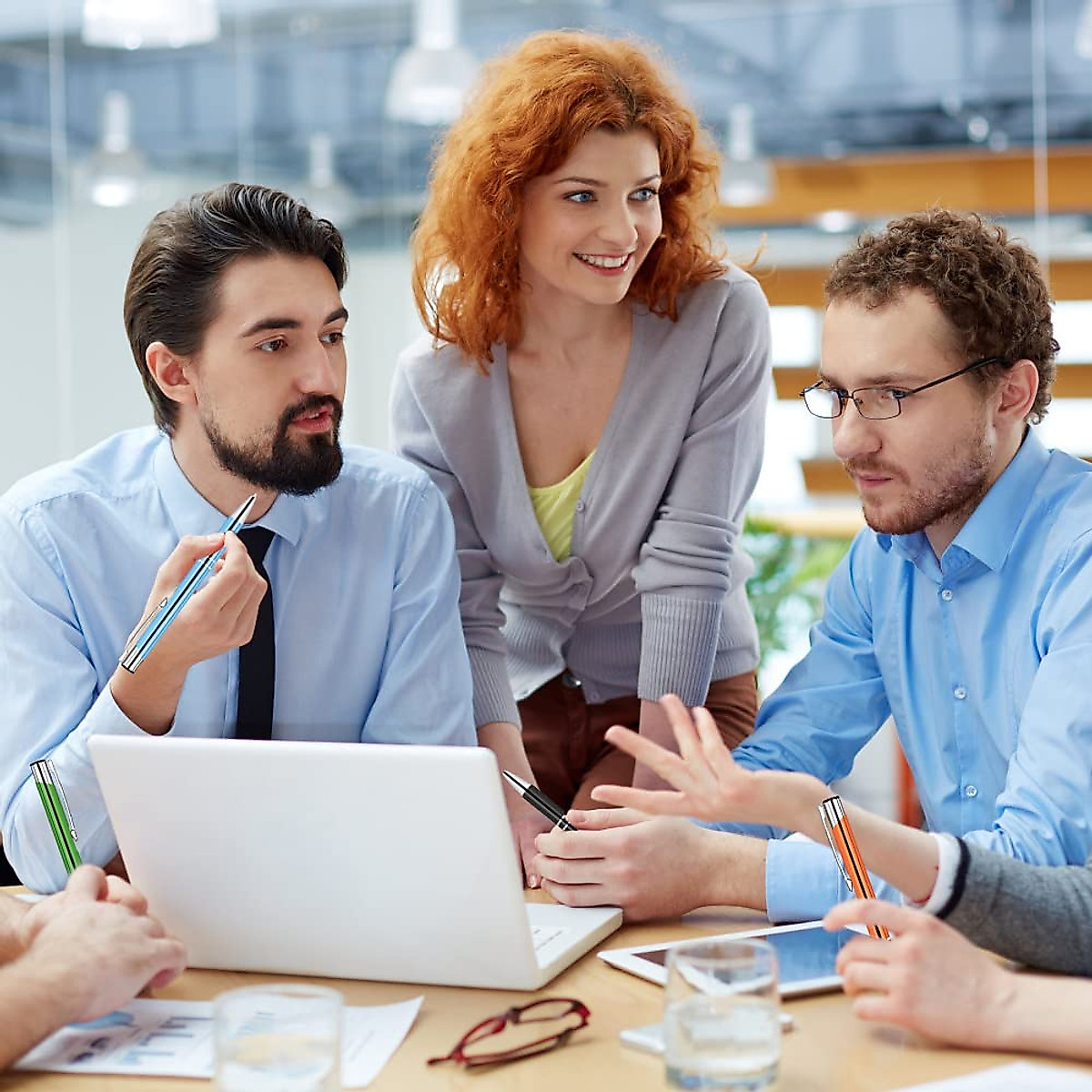 AUAUY Ballpoint Pens, 12 PCS Ballpoint Pens Funny Pen, Retractable Ballpoint Pens, Metal Comfortable Writing Pens 1 mm Black Ink Ballpoint Pens for Colleagues Teachers Adults Students(Mixed Color)