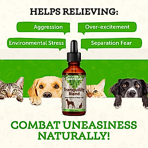 Animal Essentials Tranquility Blend Herbal Formula for Dogs & Cats, 1 fl oz - Made in USA, Calming Supplement, Anxiety Relief