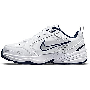 Nike Men's Air Monarch IV Cross Trainer, White/Metallic Silver, 10 X-Wide