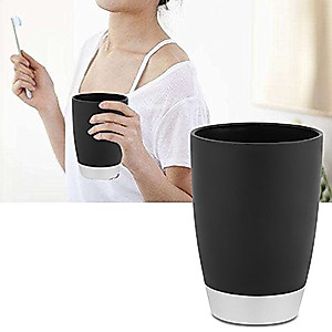 Black Bathroom Accessories Set Bathroom Accessory Set, Plastic Bathroom Décor Set 4-Piece Bathroom Accessories Toothbrush Holder Set Including Soap Dispenser Toothbrush Holder Tumbler Soap Dishes for
