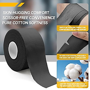 Dimora 4-Pack Black Athletic Tape - Strong Adhesive Sports Tape No Sticky Residue Easy Tear Athletic Tapes & Wraps, Gymnastics Tape for Athletes(1.5in X 45ft)