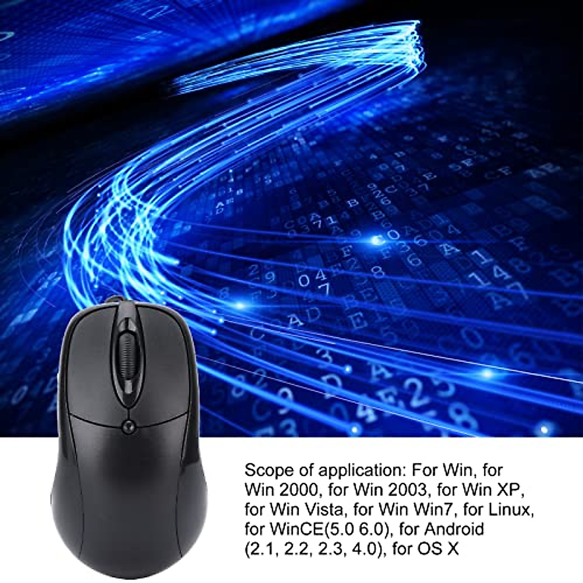 ASHATA USB Wired Mouse,Optical Computer Mouse with 1200 DPI,Ergonomic Game USB Computer Mice,USB Office Mice,Home Wired Mouse,for Desktop,Laptop,PC