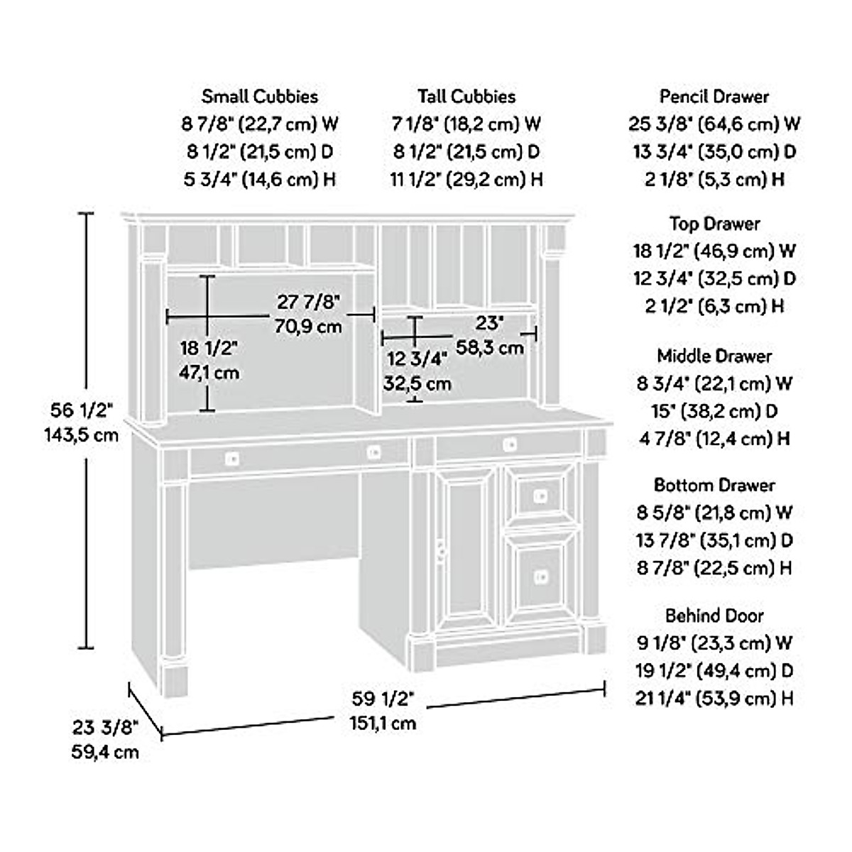 Sauder 424814 Palladia Computer Desk with Hutch, Split Oak Finish