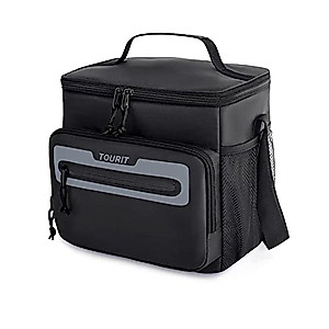 TOURIT Lunch Bag for Men Insulated Lunch Box for Men Leakproof Reusable Lunch Cooler Bag for Work, Office, Outdoor, Picnic, Black