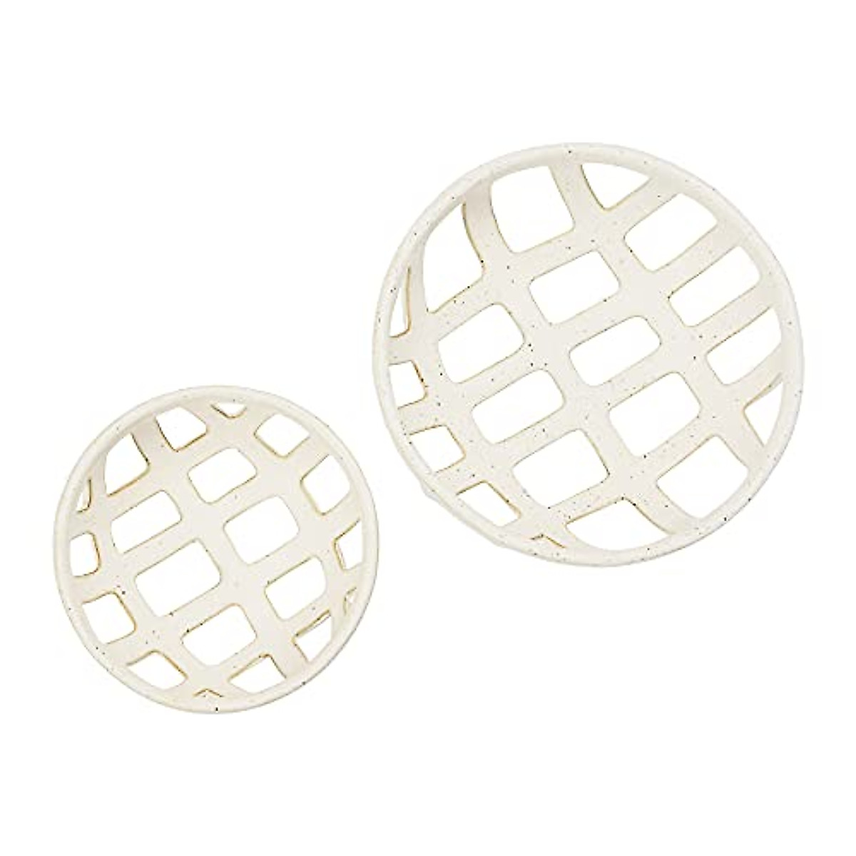 Creative Co-Op S/2 Stoneware Fruit w Reactive Glaze Basket, White, 2