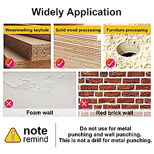 HOHXEN 4pcs Hex Shank Drill Bit Set Plug Wood Cutter Tool Woodworking Tenon for Counter Bored Holes Drill Bits Set