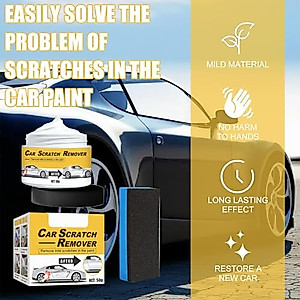 dyfgweq 2Pcs T-221A Polishing Compound & Scratch Remover with Sponge, Car Scratch Remover for Deep Scratches Light Scratches & Oxidation to Restore Shine