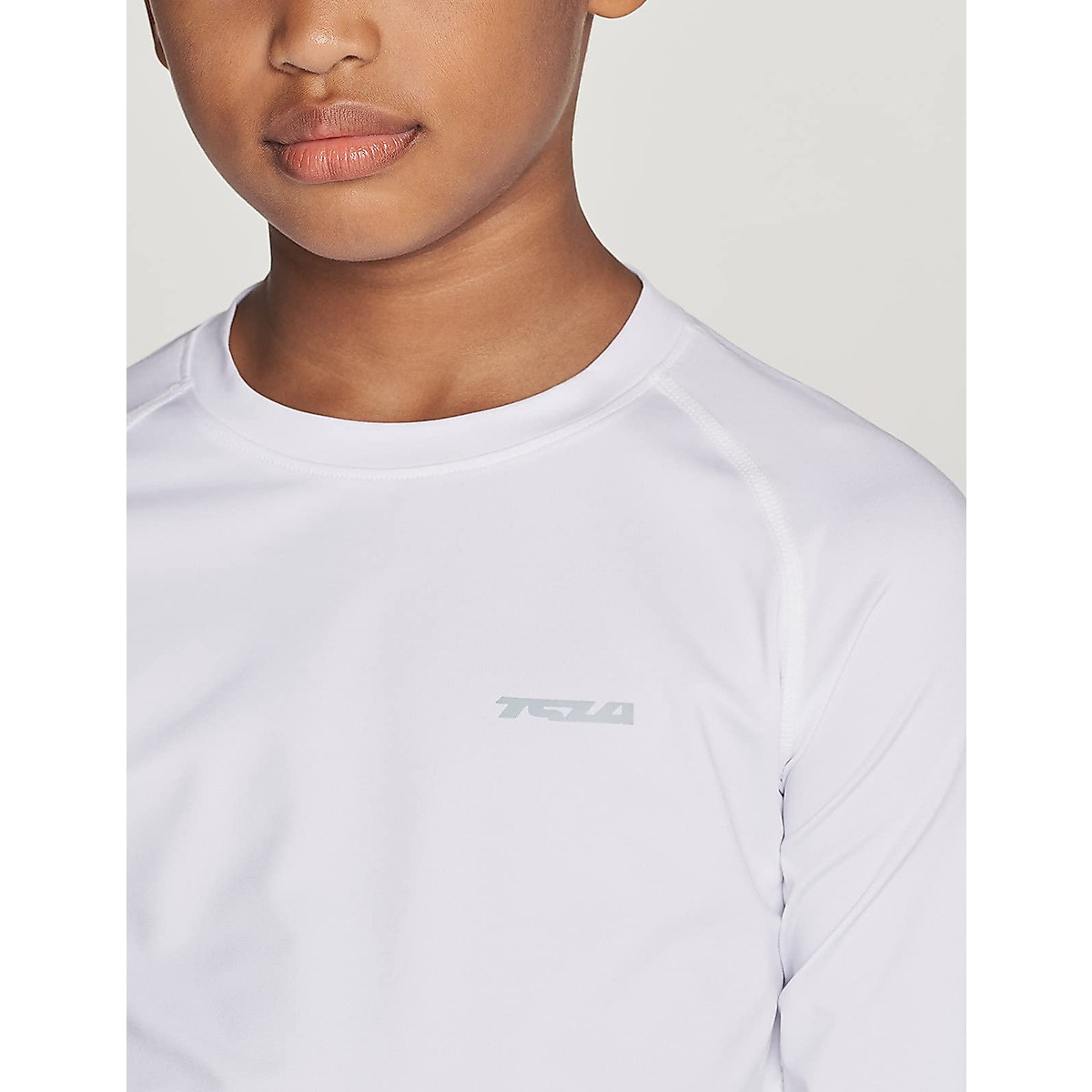TSLA Kid's & Boy's Cool Dry Long Sleeve Compression Shirts, Athletic Workout Shirt, Sports Base Layer T-Shirt, 2pack Off White/Off White, 20