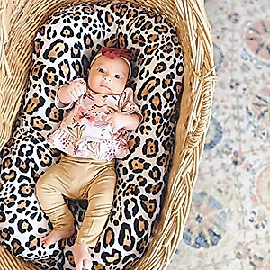 Little Jump Baby Lounger Cover for Newborn, Cotton Lounger Pillow Case for Babies, Snug Fitted Removable Slipcover, Babynest Cover for Boys & Girls (Leopard Print)