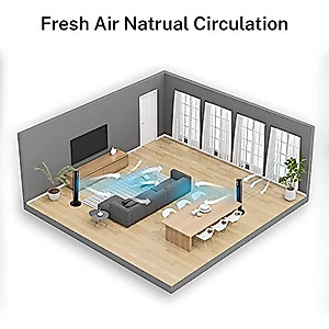 MEPTY Tower Fan with Remote, 36’’ Oscillating Fan with 3 Speeds,3 Modes,Portable Standing Floor Fan with Timer,Quiet Cooling Fan,Bladeless Fan for Bedroom,Office,Living Room,Black