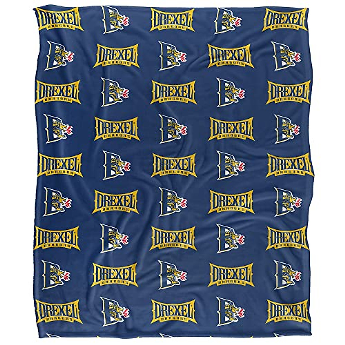 Drexel University Blanket, 50"x60" Logo Pattern, Silky Touch Sherpa Back Super Soft Throw Blanket