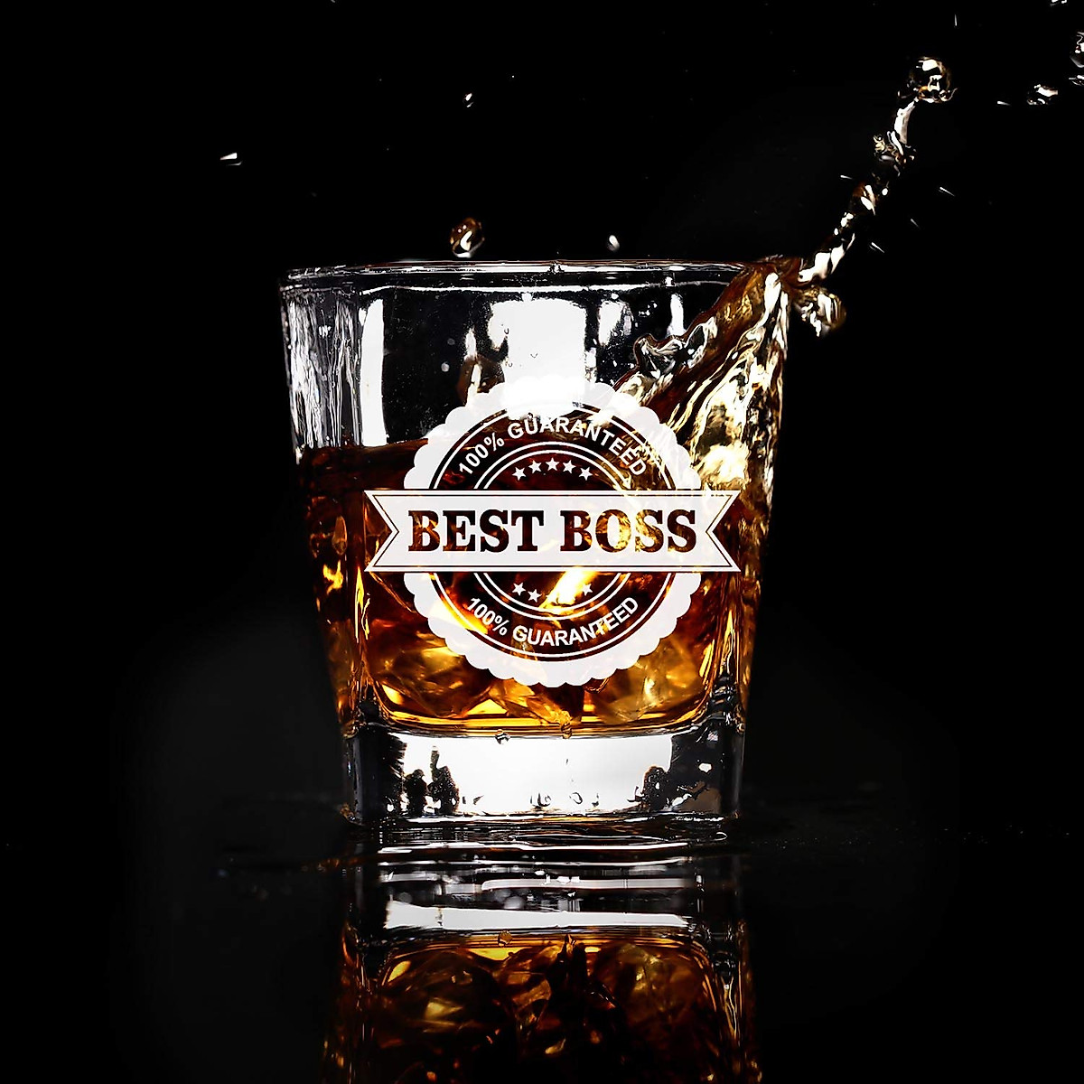 Onebttl Boss Gifts for Men, Whiskey Glass, Old Fashioned Glass, Rocks Glass, Perfect Boss Idea for Men/Male in Boss Day, Birthday, Christmas, Appreciation, Office-BEST
