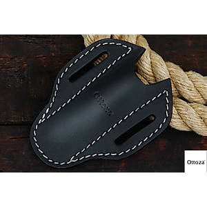Ottoza Leather Knife Sheath for Belt Vertical Knife Sheath 5" Leather Pocket Knife Sheath Leather Folding Knife Sheath 5 inch Knife Sheath Pocket Knife Holster Pocket Knife Holder TOP Grain Leather No:70