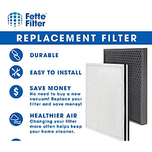 Fette Filter - FLT9200 True Hepa H13 Air Purifier Filter H and Carbon Combo Pack Compatible with FLT9200 for AC9200 AC9200WCA Air Purifier 1 True HEPA & 1 Carbon Filter Included.