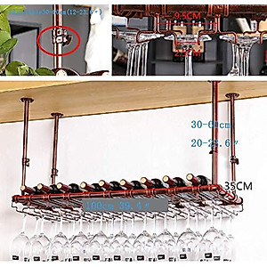 MiroDo Bar Unit Floating Shelves Ceiling Wine Racks, Bottle and Glass Holder, Hanging Stemware Glass Holder, Loft Vintage Wall Shelf Storage Rack Wall-Mounted, Industrial Ho