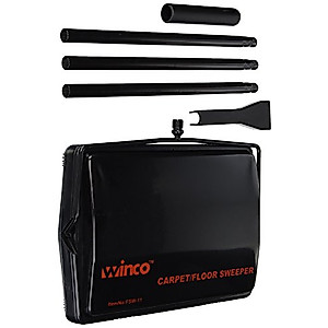Winco Steel Carpet/Floor Sweeper,Medium,Black