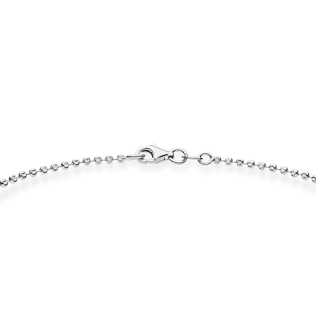 Miabella 925 Sterling Silver Diamond-Cut Infinity Beaded Ball Chain Anklet Ankle Bracelet for Women Teen Girls, Choice White or Yellow 9, 10 Inch Made in Italy (9, Sterling-Silver)