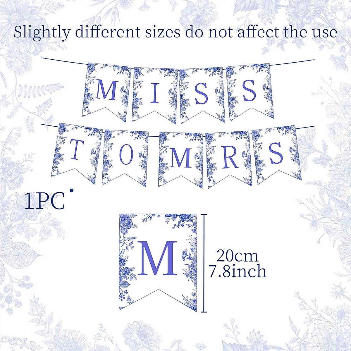 JeVenis Blue Miss to Mrs Banner Something Blue Before I Do Banner for Women Something Blue Bridal Shower Decoration Blue Bridal Shower Bachelorette Engagement Wedding