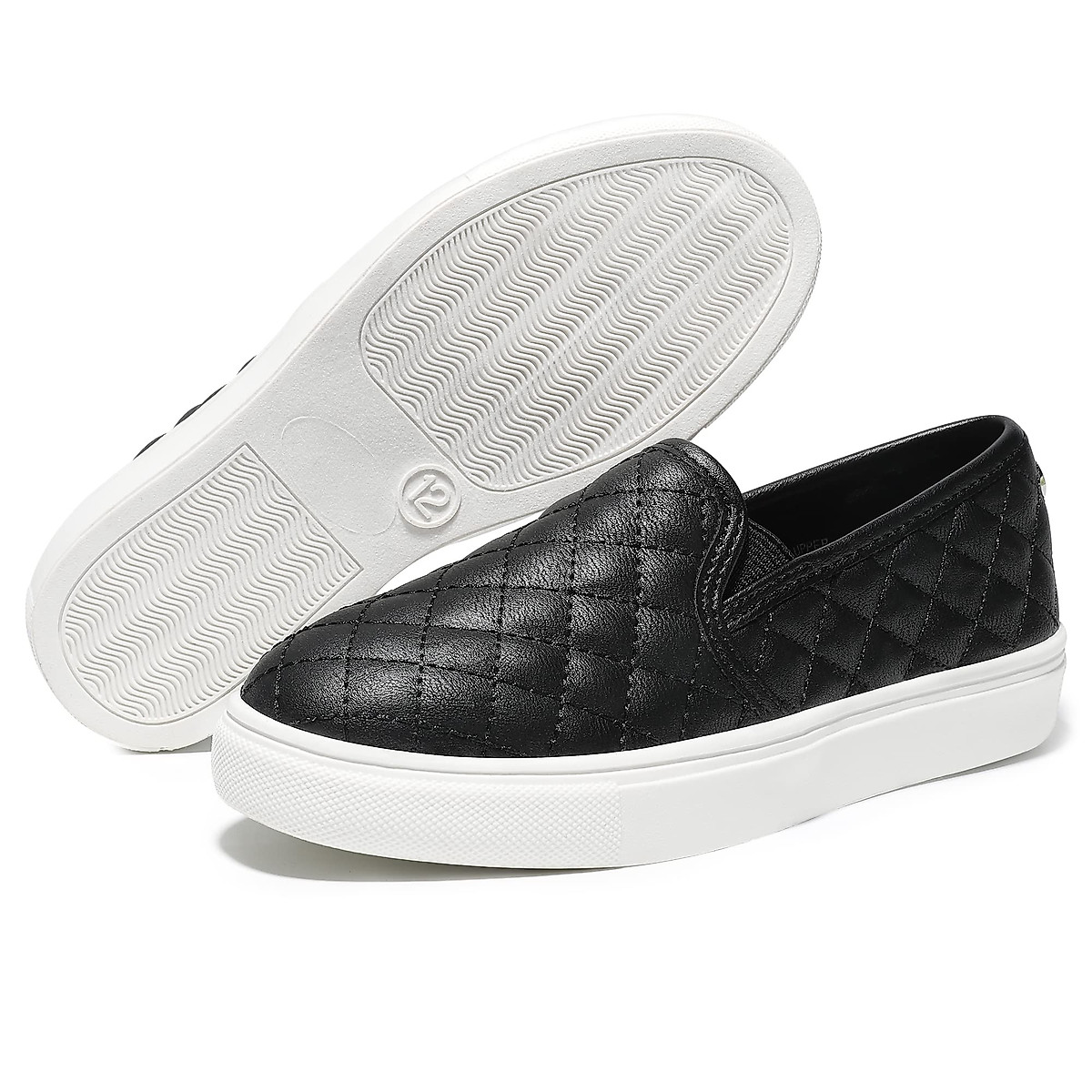 NCCB Girls Sneakers Slip On Casual Sneakers for Girls Nonslip Comfort Lightweight Flats Shoes for Big Girls Little Girls Black 2