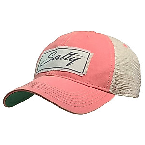VINTAGE LIFE Baseball Cap for Women Funny Trucker Hat Cute Distressed Ball Caps (Salty, Coral)