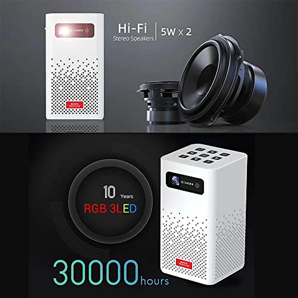 2022 New C900 Mini Projector Home Ultra-High Definition 4K 5G WiFi Projection Micro Projector Portable Office Supplies Home Theater